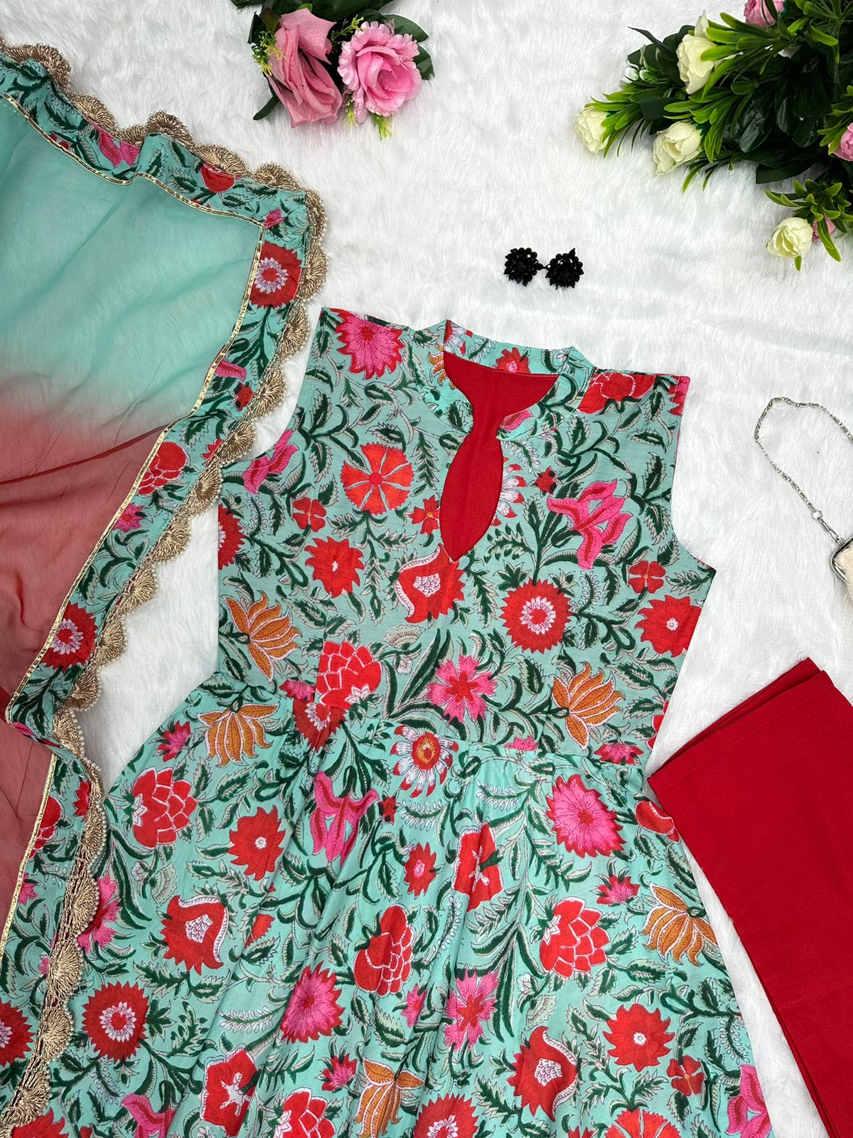 Cotten Anarkali Set– Label Manali