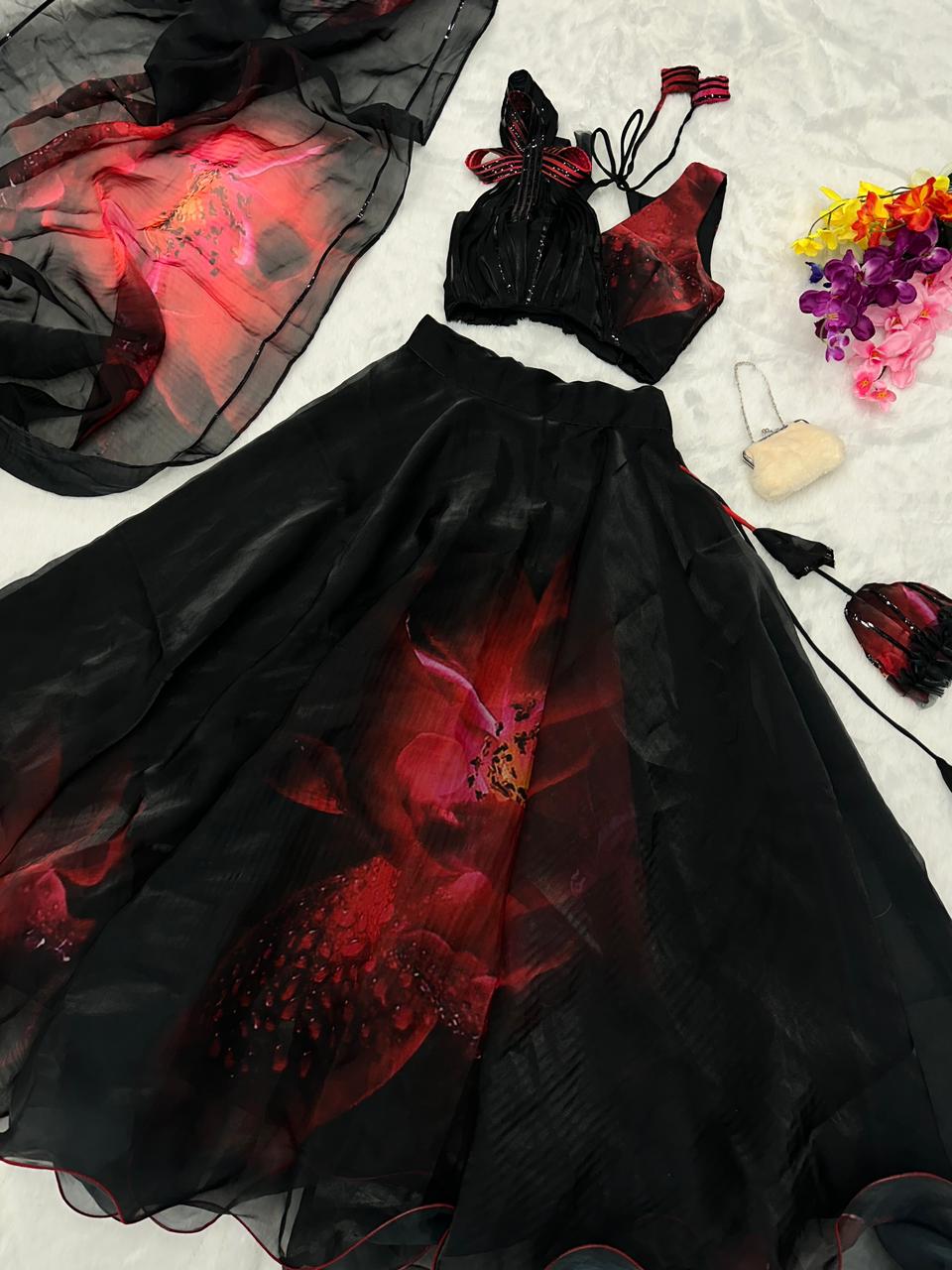 Inferno Flower Lehnga– Label Manali