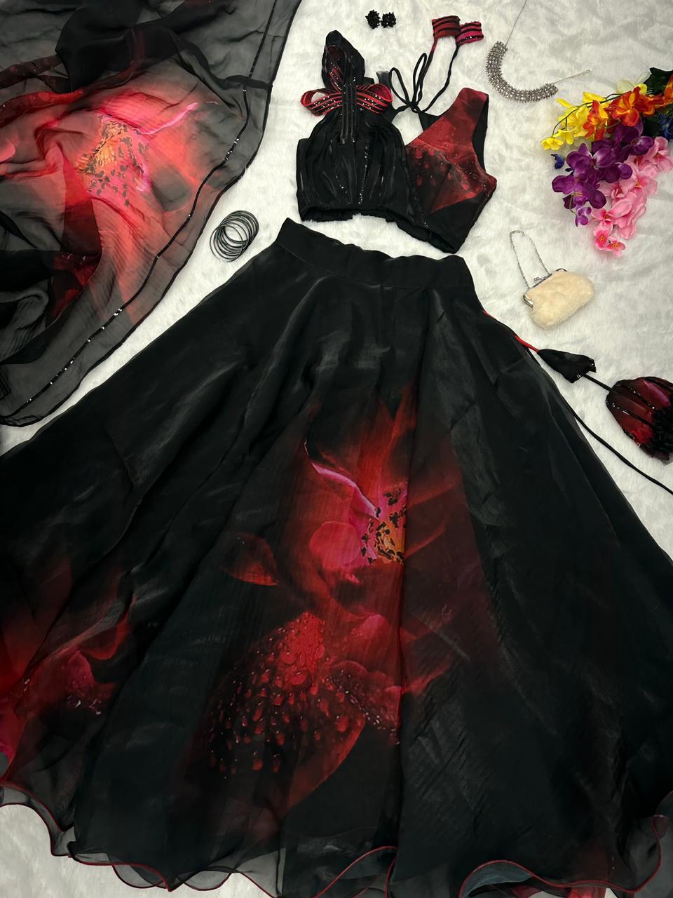 Inferno Flower Lehnga– Label Manali